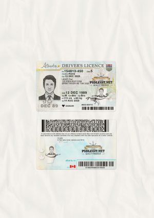 Alberta Canada Driver License PSD Template - PSDLEGIT