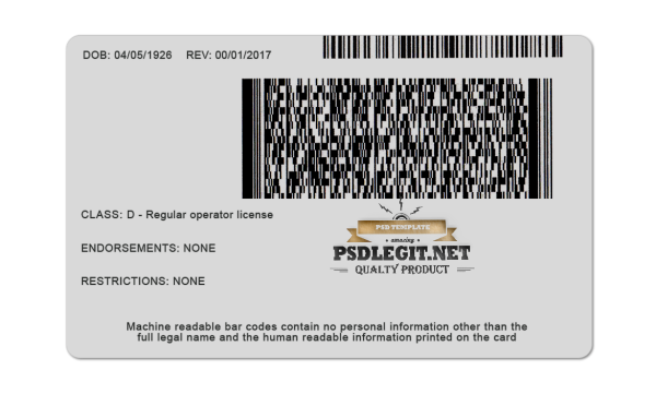 Idaho Driver License PSD Template - PSDLEGIT