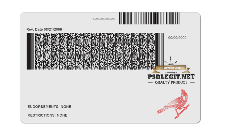 Indiana Driver License PSD Template - PSDLEGIT