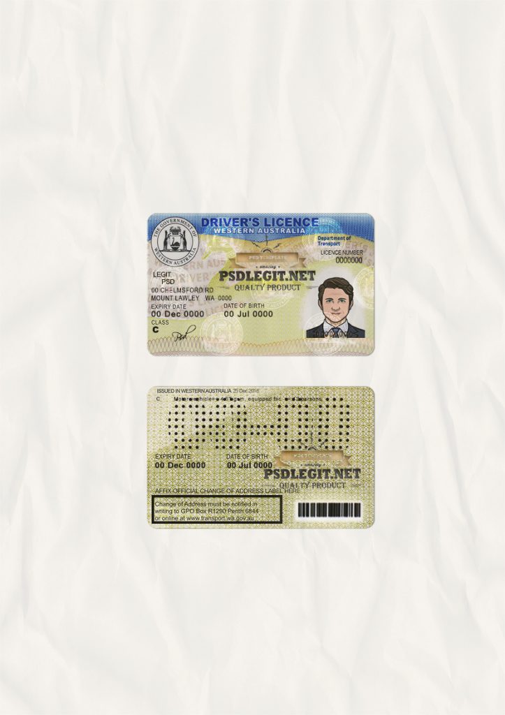 Western Australia Driver License PSD Template - PSDLEGIT