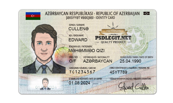 Azerbaijan ID Card PSD Template - PSDLEGIT