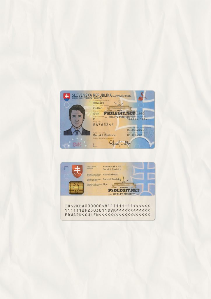 Slovak Republic ID Card PSD Template - PSDLEGIT