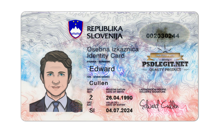 Slovenia ID Card PSD Template - PSDLEGIT
