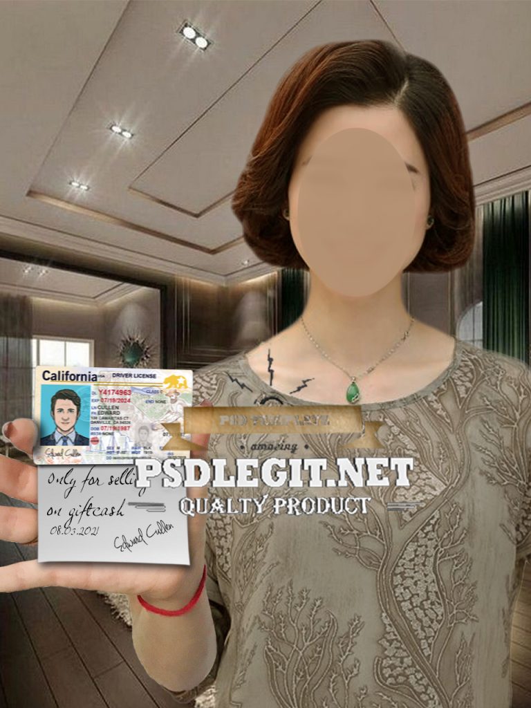 ID Card and Driver License Selfie PSD Template (Female) - PSDLEGIT